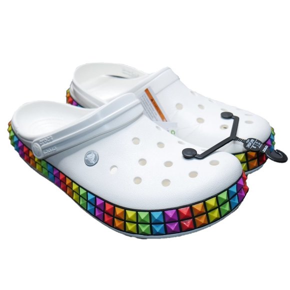 CROCS | Shoes | Crocs Rainbow Pride 3d Shapes Clog Mens Size 2 Womens ...